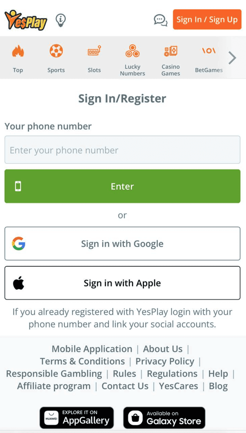 YesPlay Registration: Sign up and Claim 100% up to R3,000